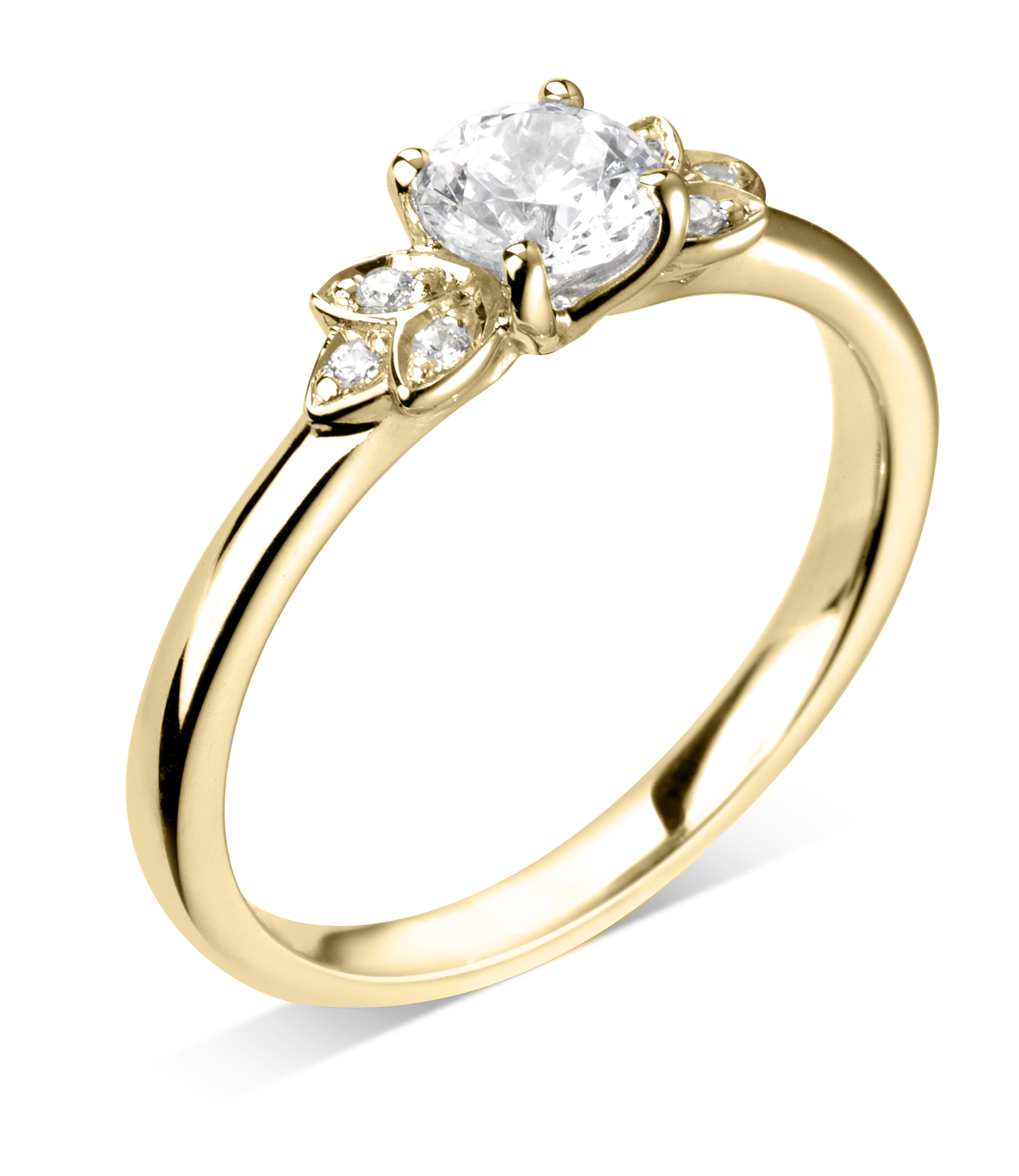 Diamond Lotus Flower Ring in 18ct Yellow Gold (0.38cts) | Bradley's ...