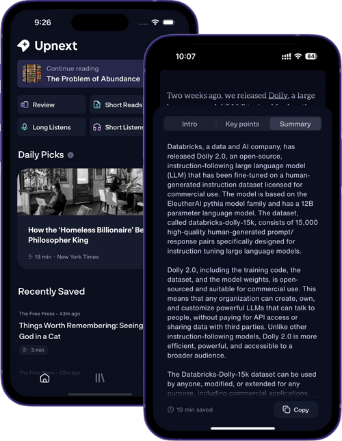 Upnext - A powerful reader, enhanced with AI