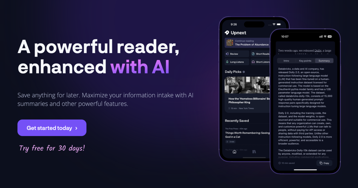 Upnext - A powerful reader, enhanced with AI