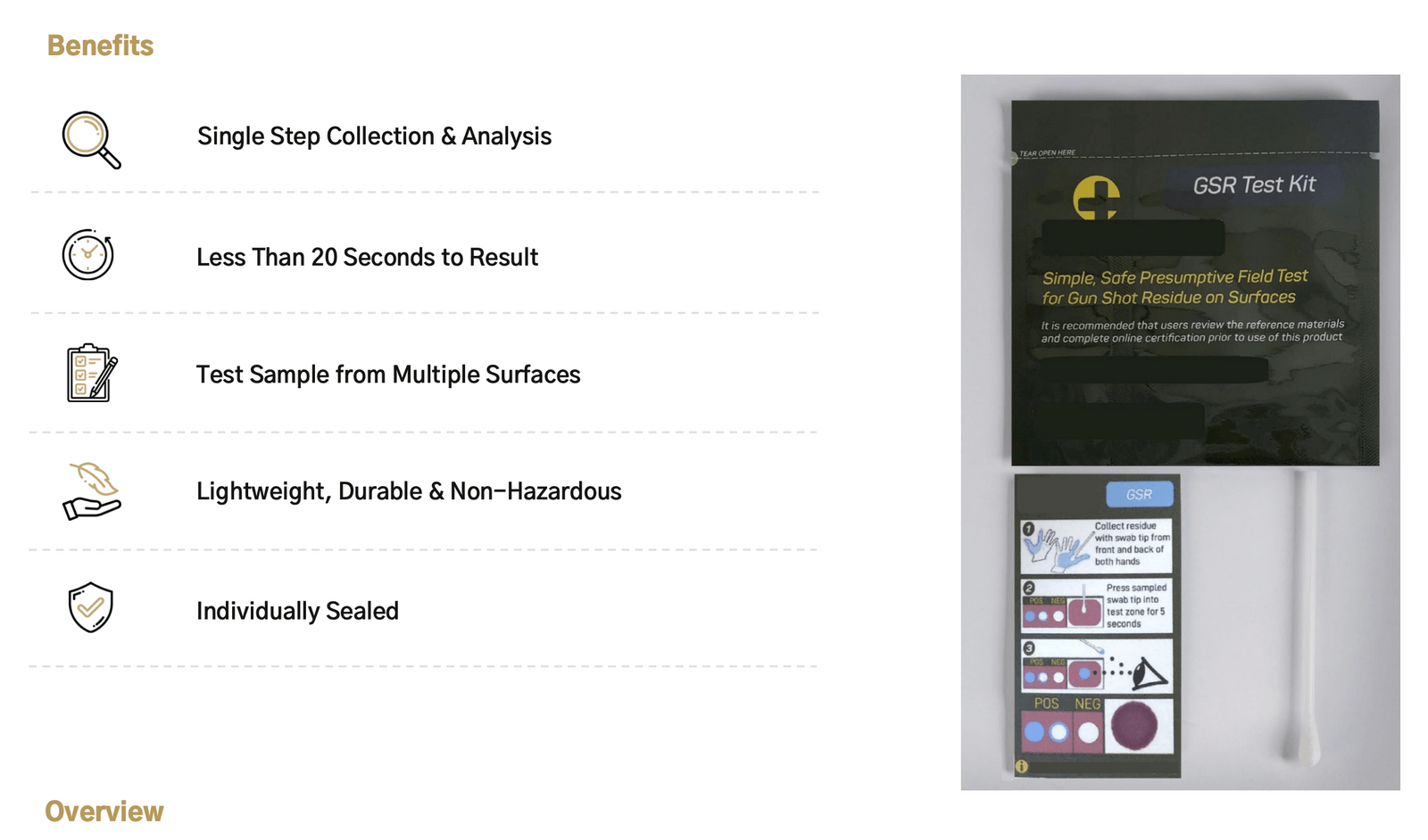 Gunshot Residue Test Kit - 25 Pack
