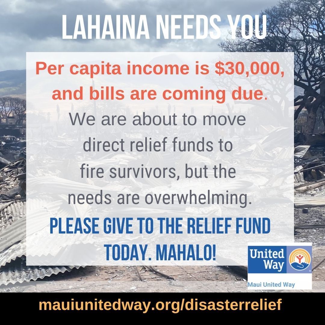 Resource: Donate to Maui United Way Maui Fire and Disaster Relief Donation
