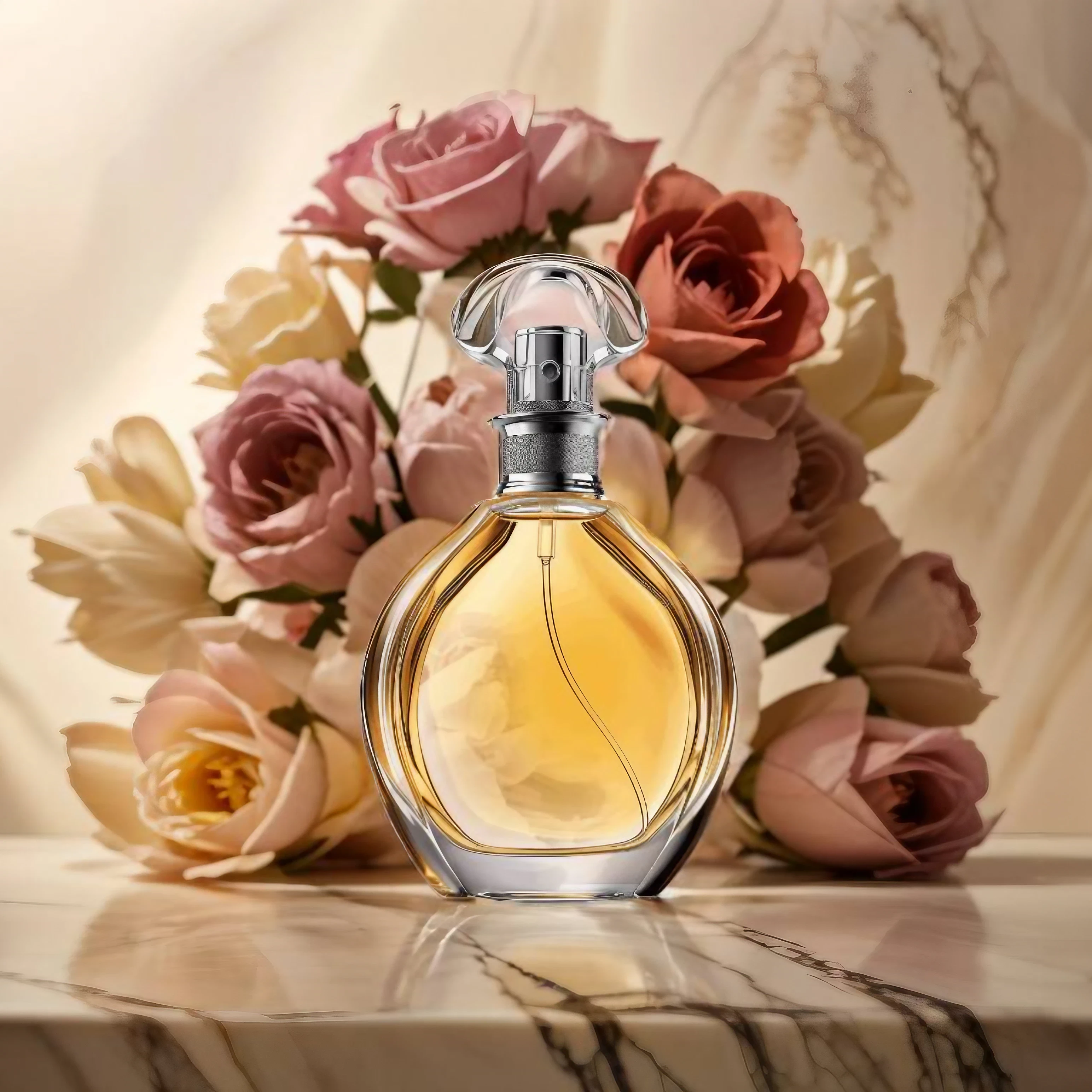 Product photography with AI - Free Marble and flowers AI background ...