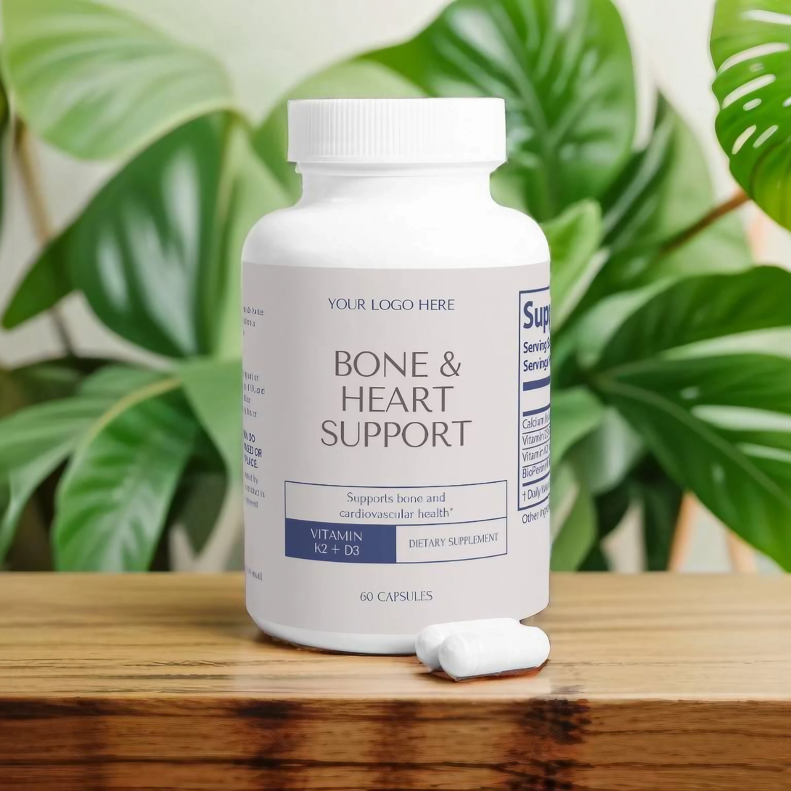 Product Photography With Ai Free Wood Table With Plants Ai Background Prompt For Supplements