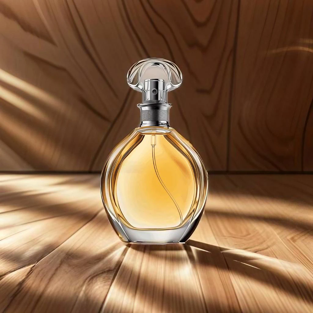 Product photography with AI - Free Wood Photo Backdrop prompt for Perfumes