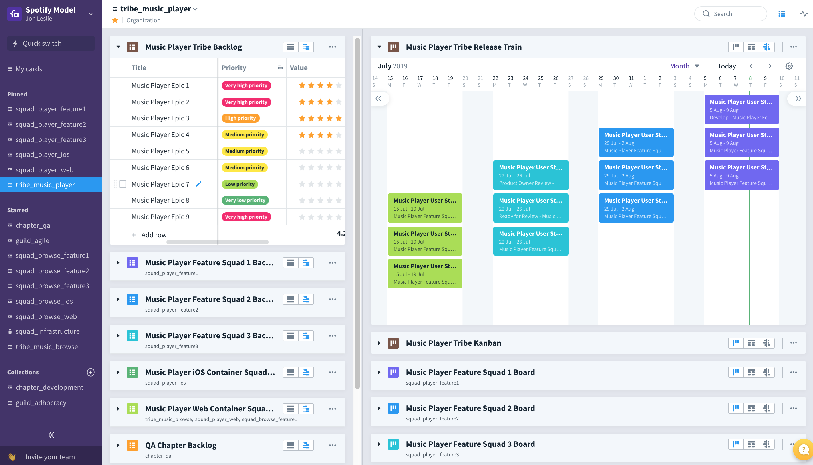 Favro | The “Spotify Model” in Favro