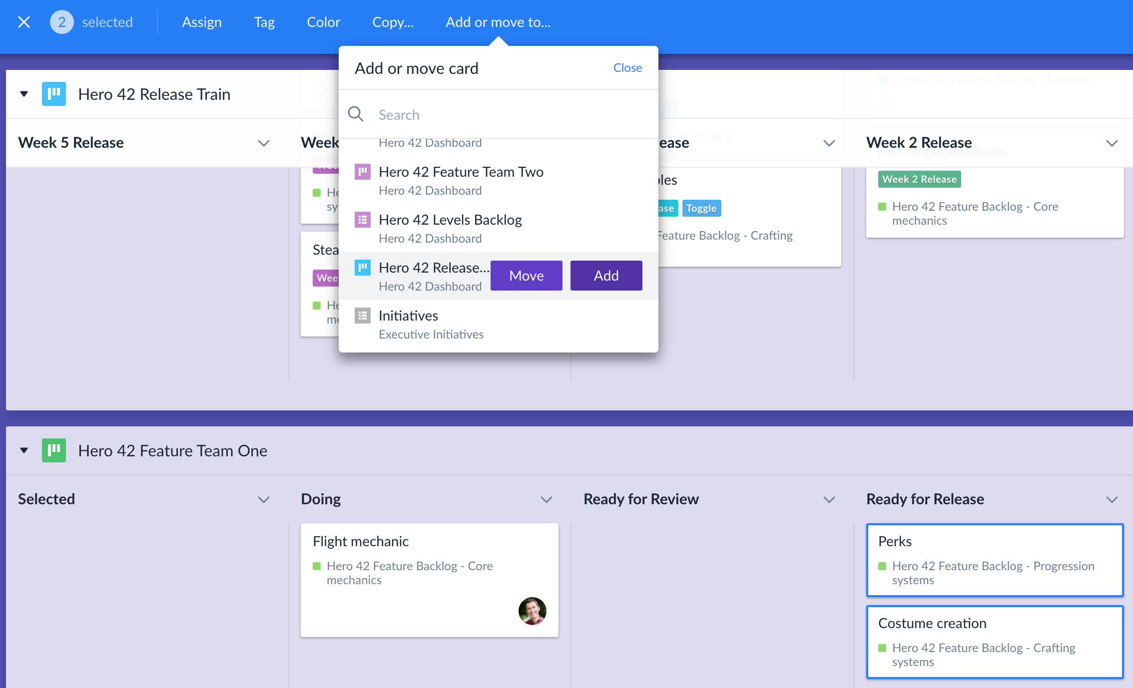 Favro | Games as a Service (GaaS) Release Trains with Favro and Slack
