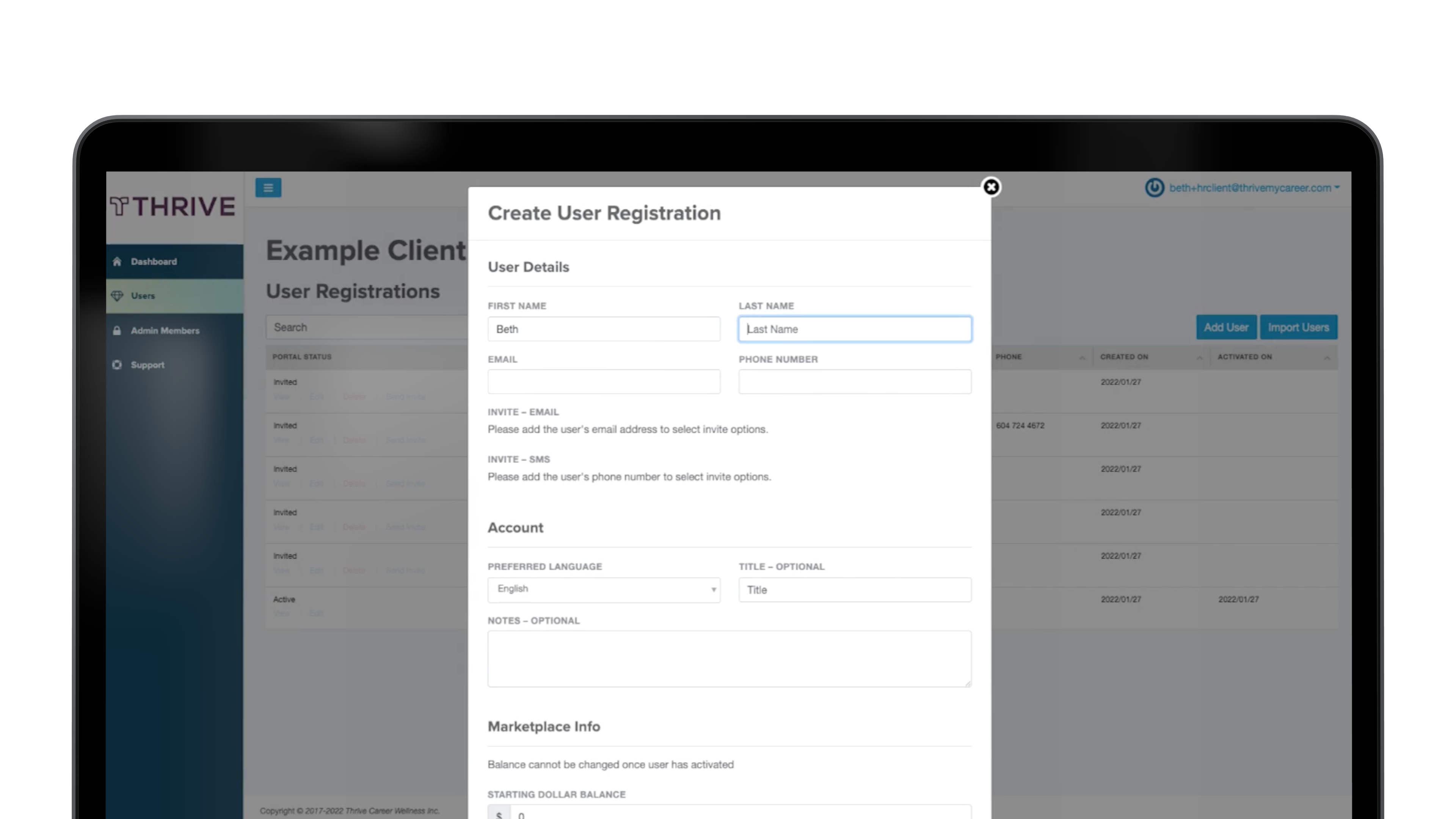 The Thrive Client Portal | Marketing