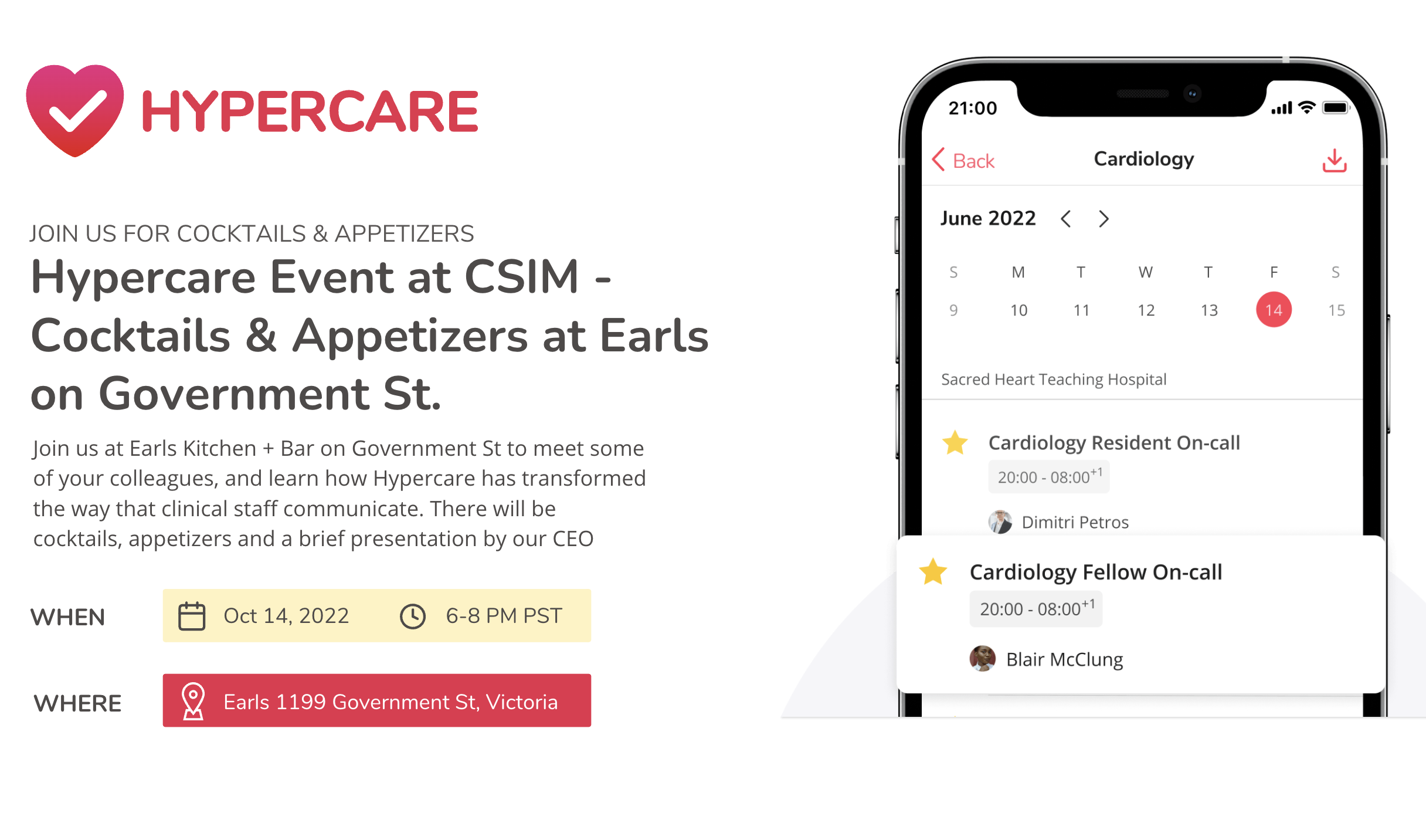 Hypercare Cocktail & Appetizers at CSIM 2022