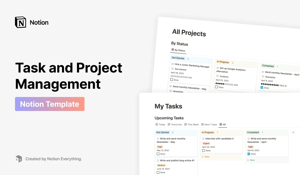 Task and Project Management System Notion Template