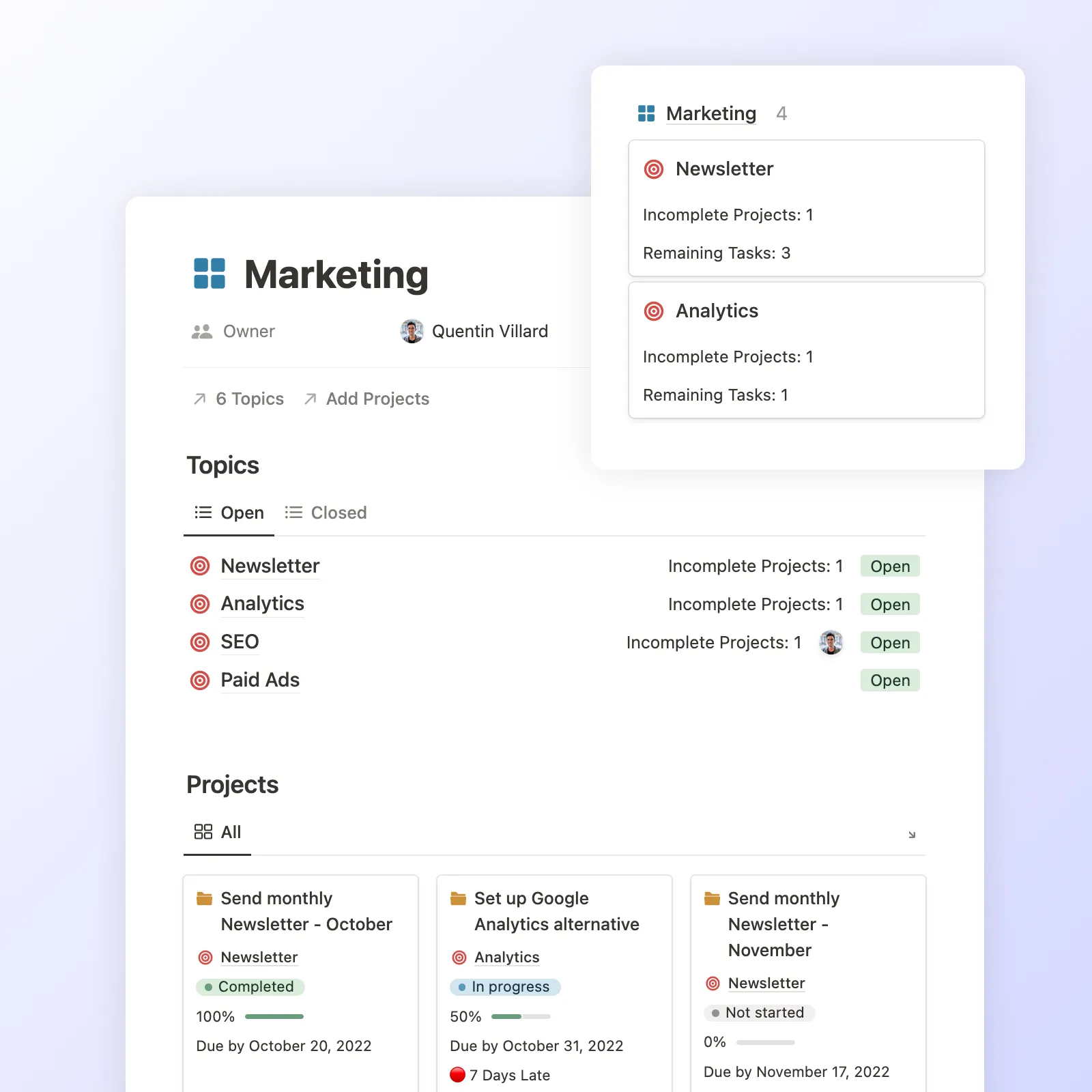 Task and Project Management System Notion Template