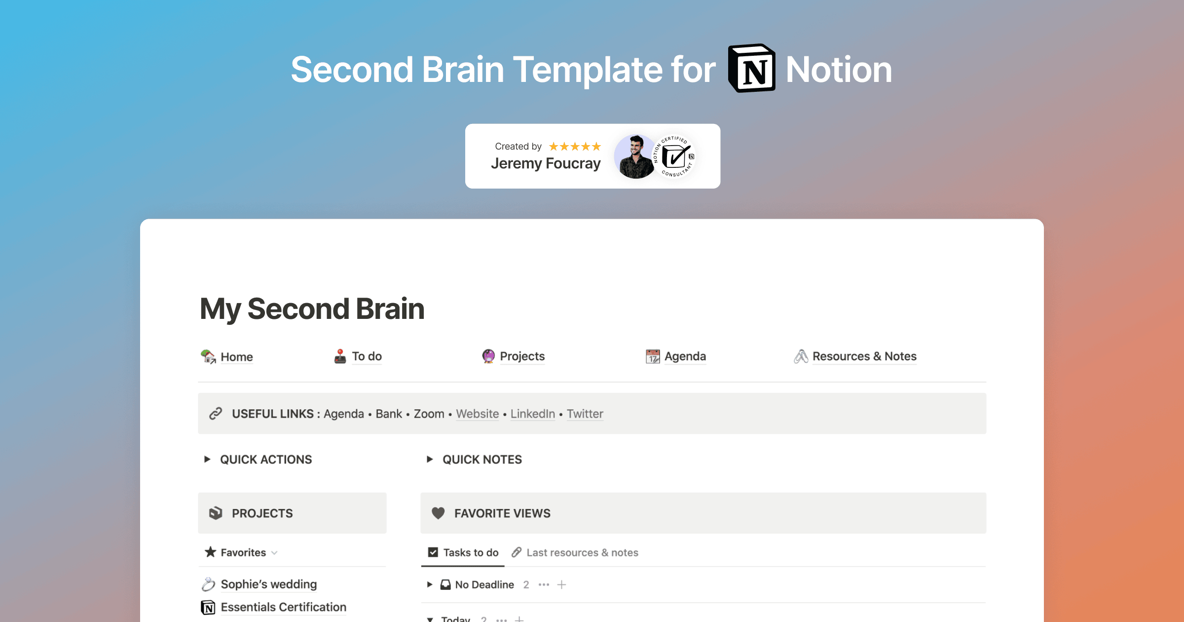 Notion Second Brain - Organize your life & knowledge