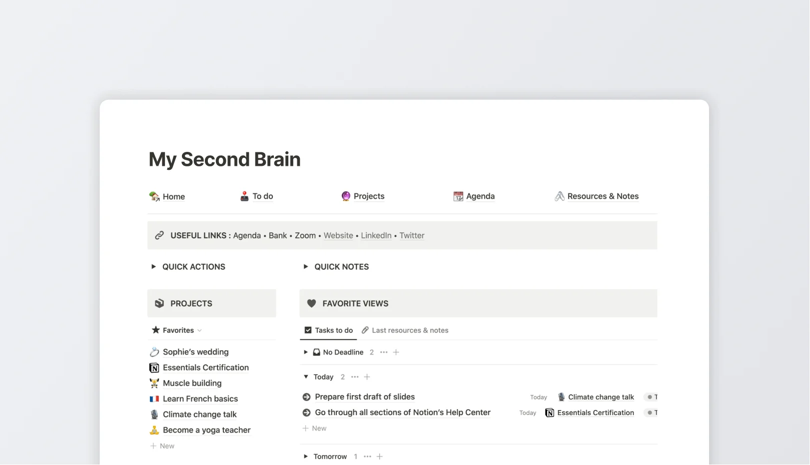 Notion Second Brain - Organize your life & knowledge