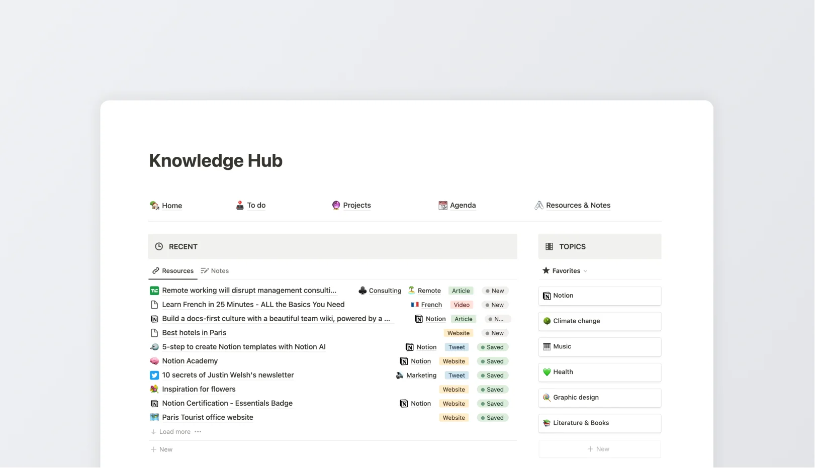 Notion Second Brain - Organize your life & knowledge