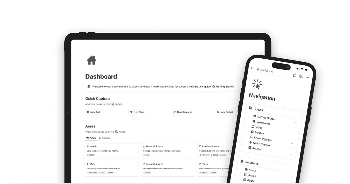 Notion Second Brain 2.0 - Organize your life & knowledge