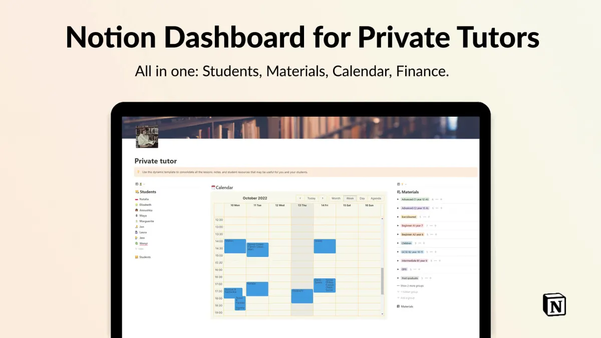 Ultimate Notion Dashboard for Private Tutors | Notion Everything