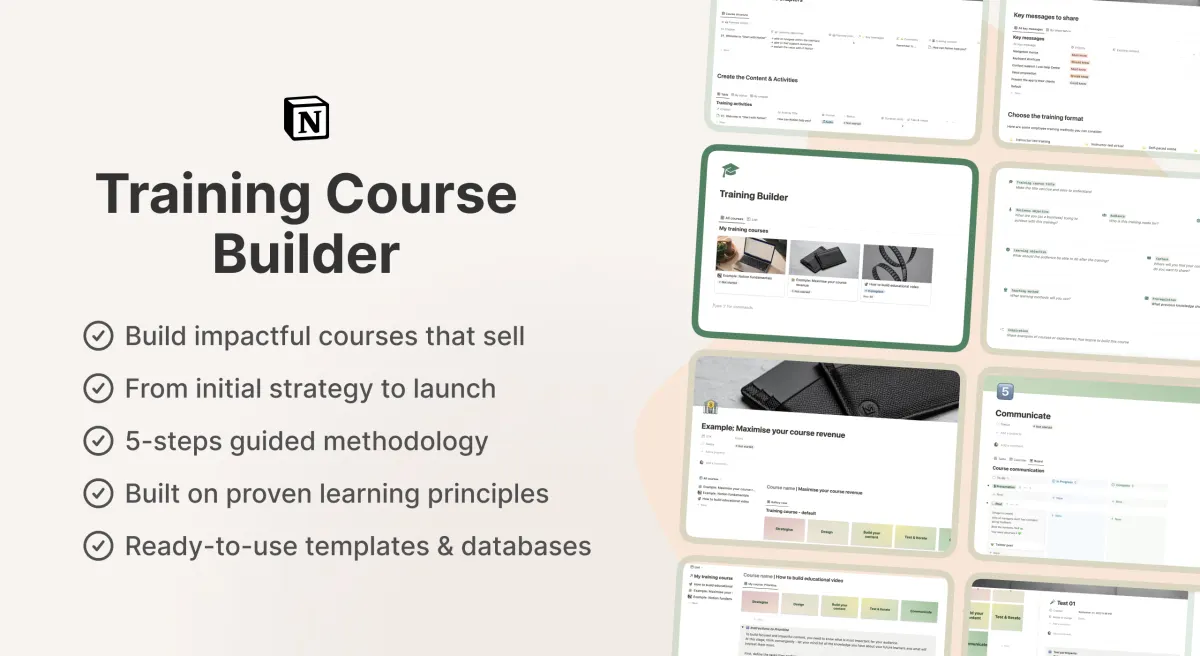 Training Course Builder | Notion Everything