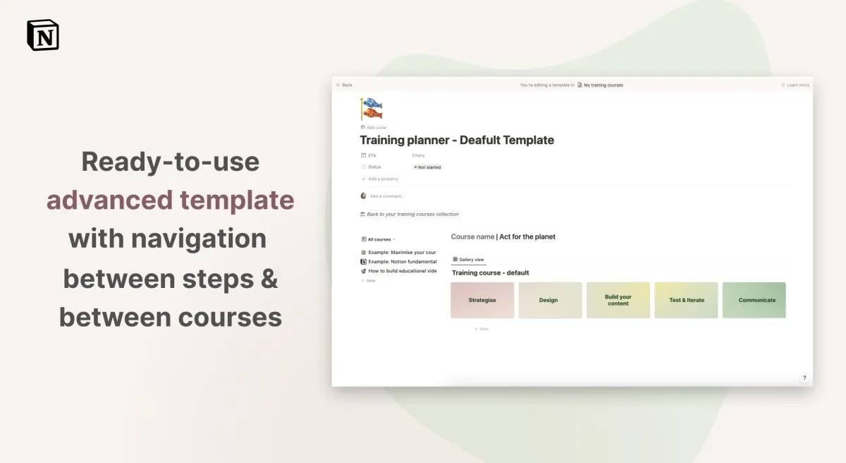 Training Course Builder | Notion Everything