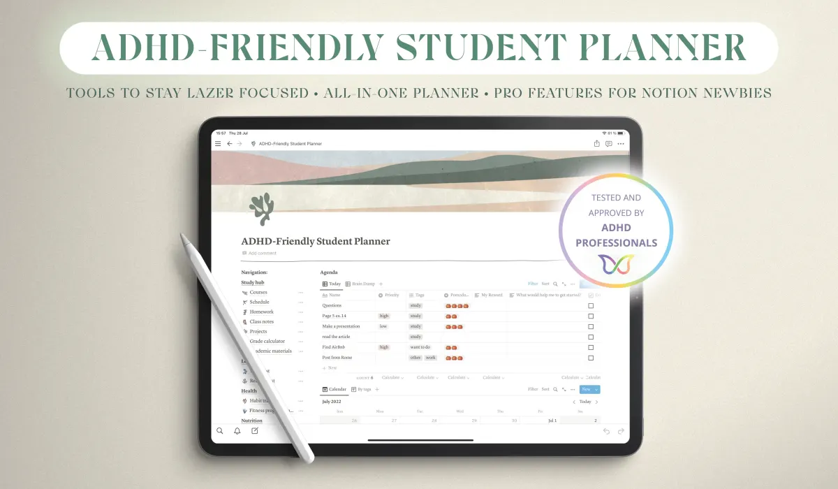 ADHD Student Planner | Notion Everything