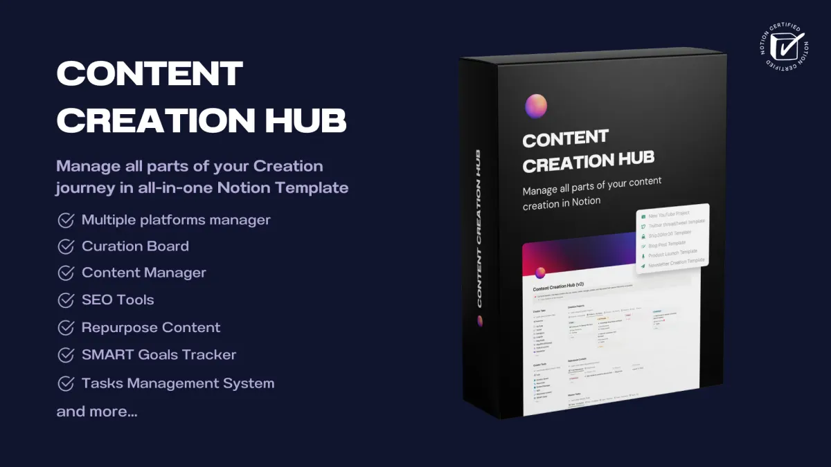 Content Creation Hub | Notion Everything