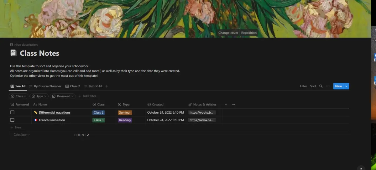 Class Notes | Notion Everything