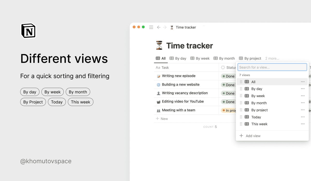 Time tracker for Notion | Notion Everything