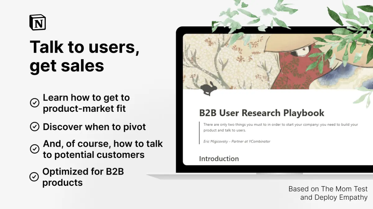 User Research Playbook for B2B Products | Notion Everything