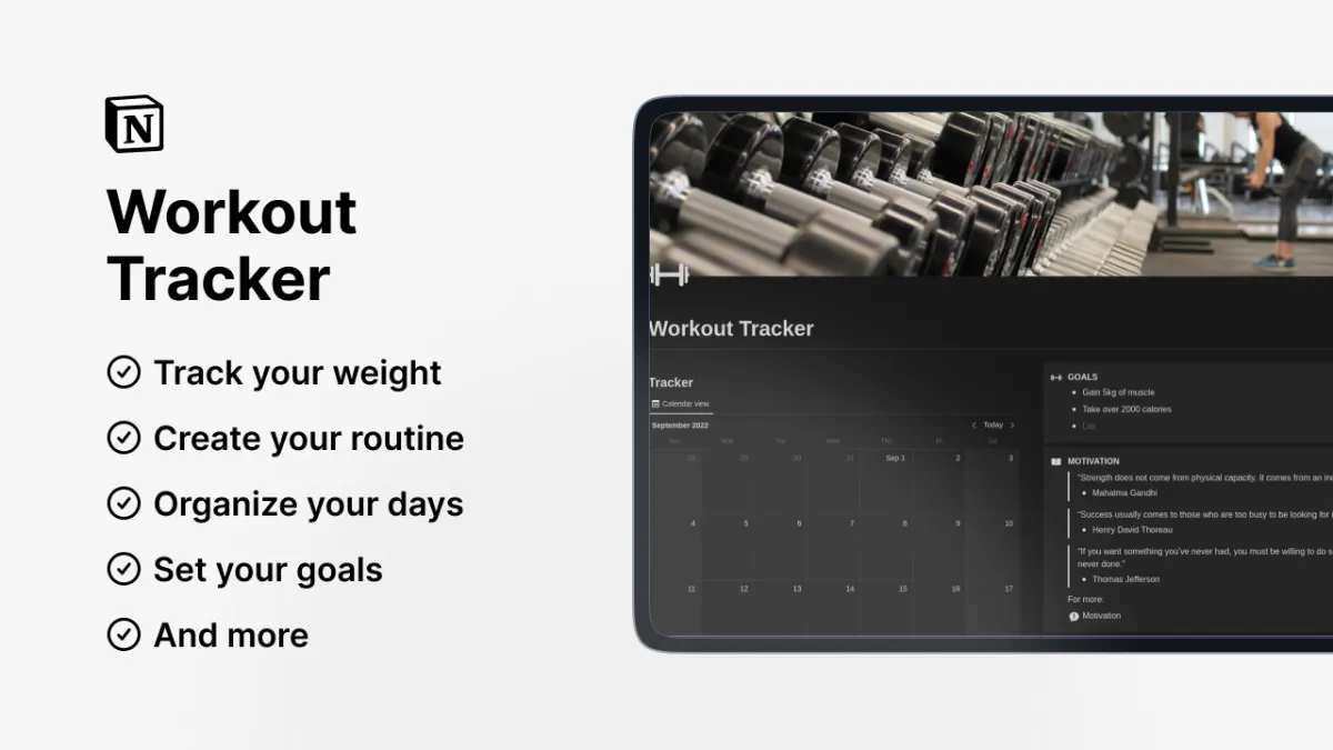 Workout tracker | Notion Everything