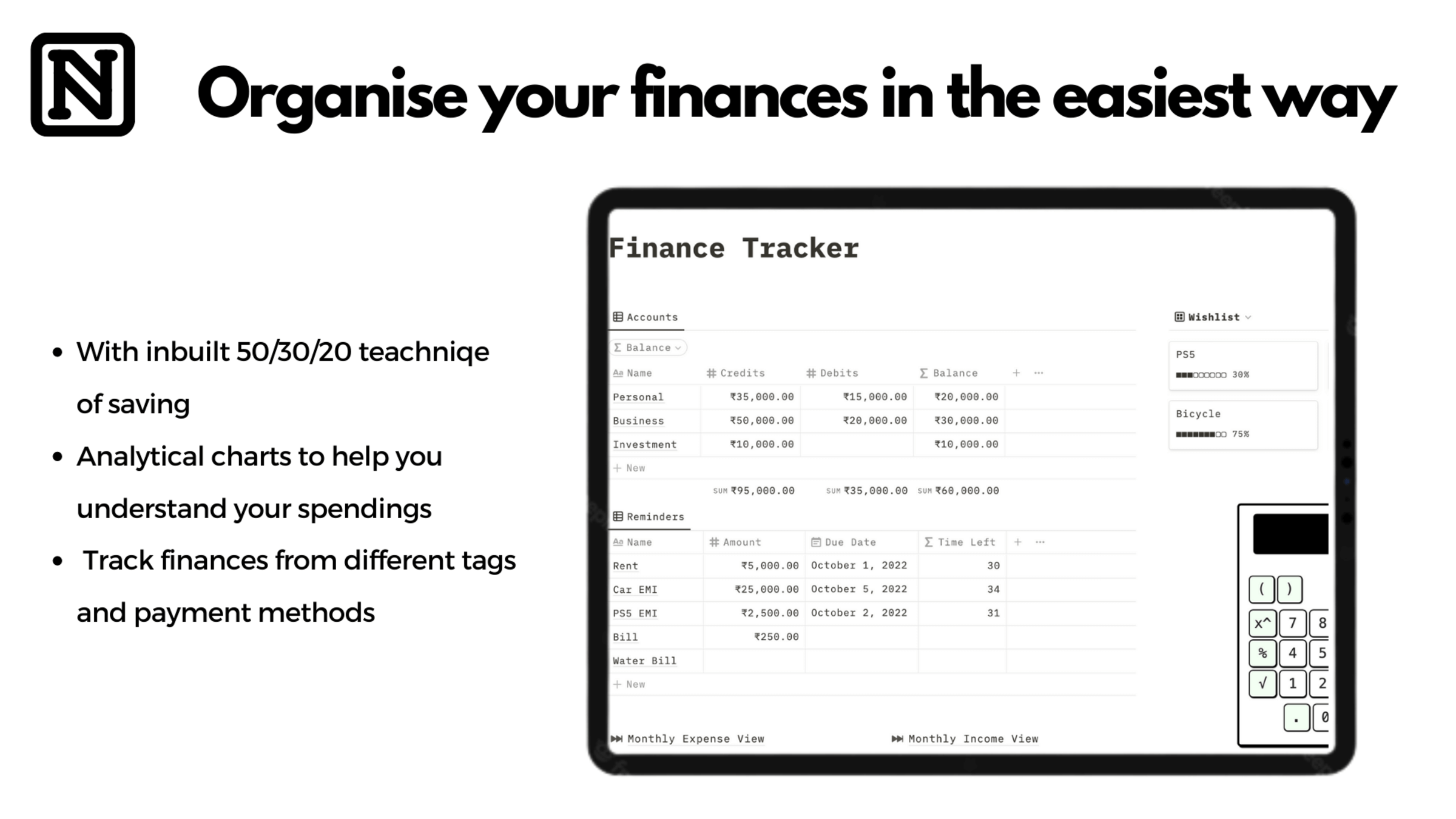 Easy Finance Tracker | Notion Everything