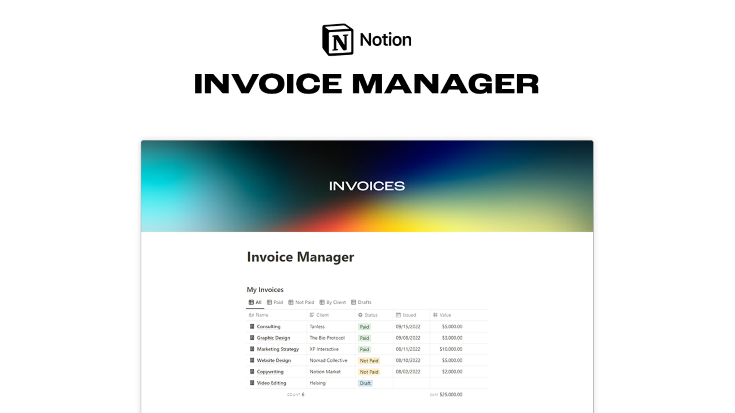 Invoice Manager (Notion Template) | Notion Everything