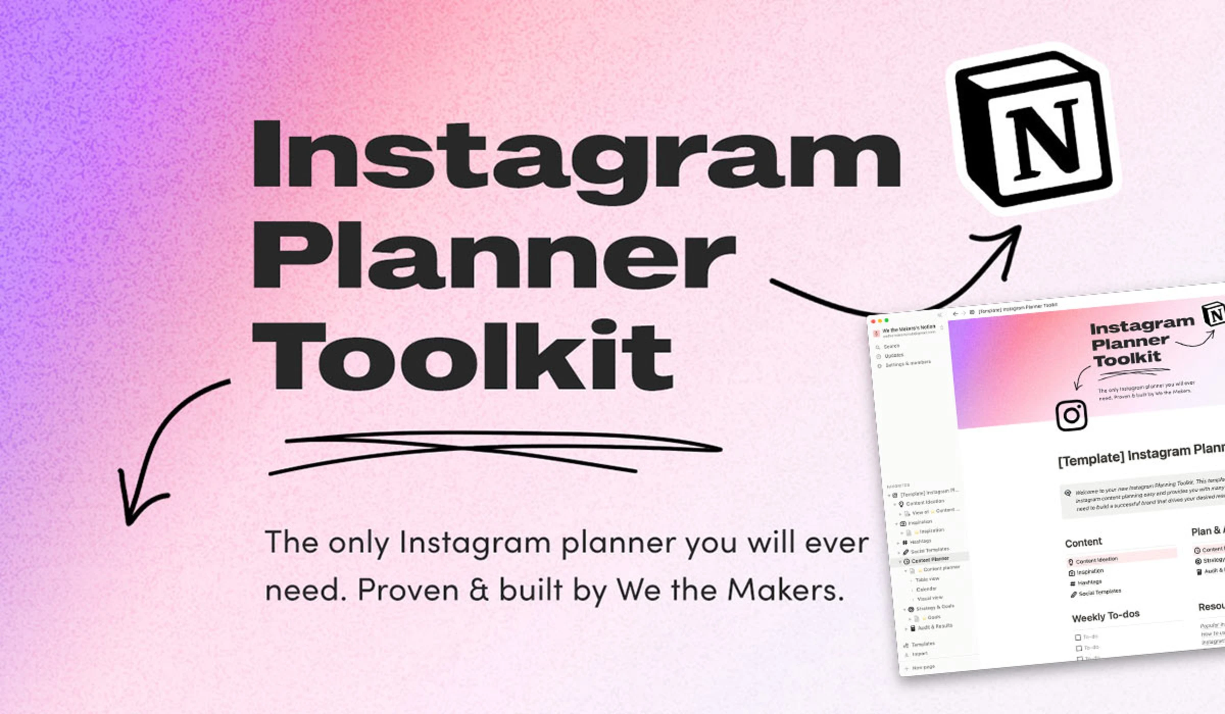 Instagram Planner Toolkit | Notion Everything