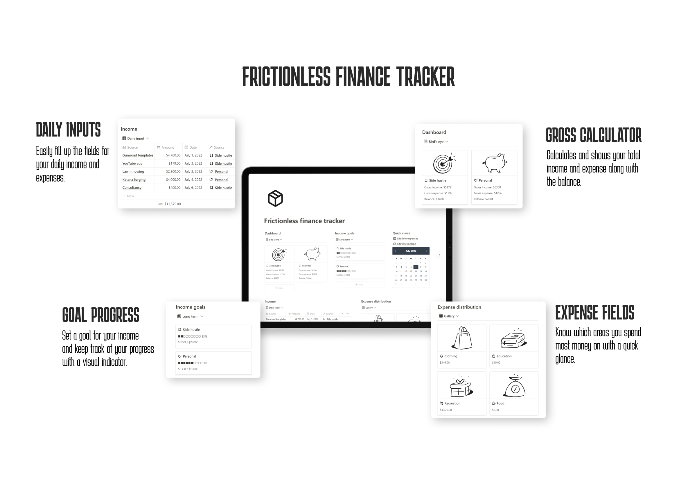 Frictionless Finance Tracker | Notion Everything