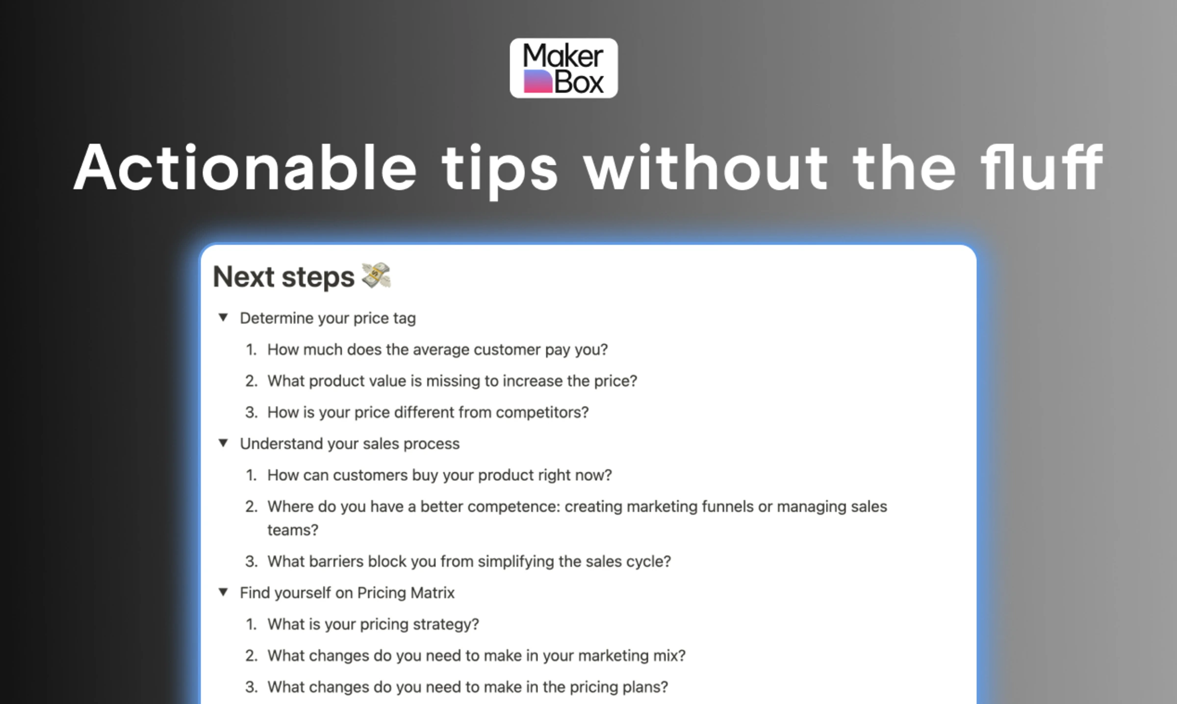 MakerBox Frameworks | Notion Everything