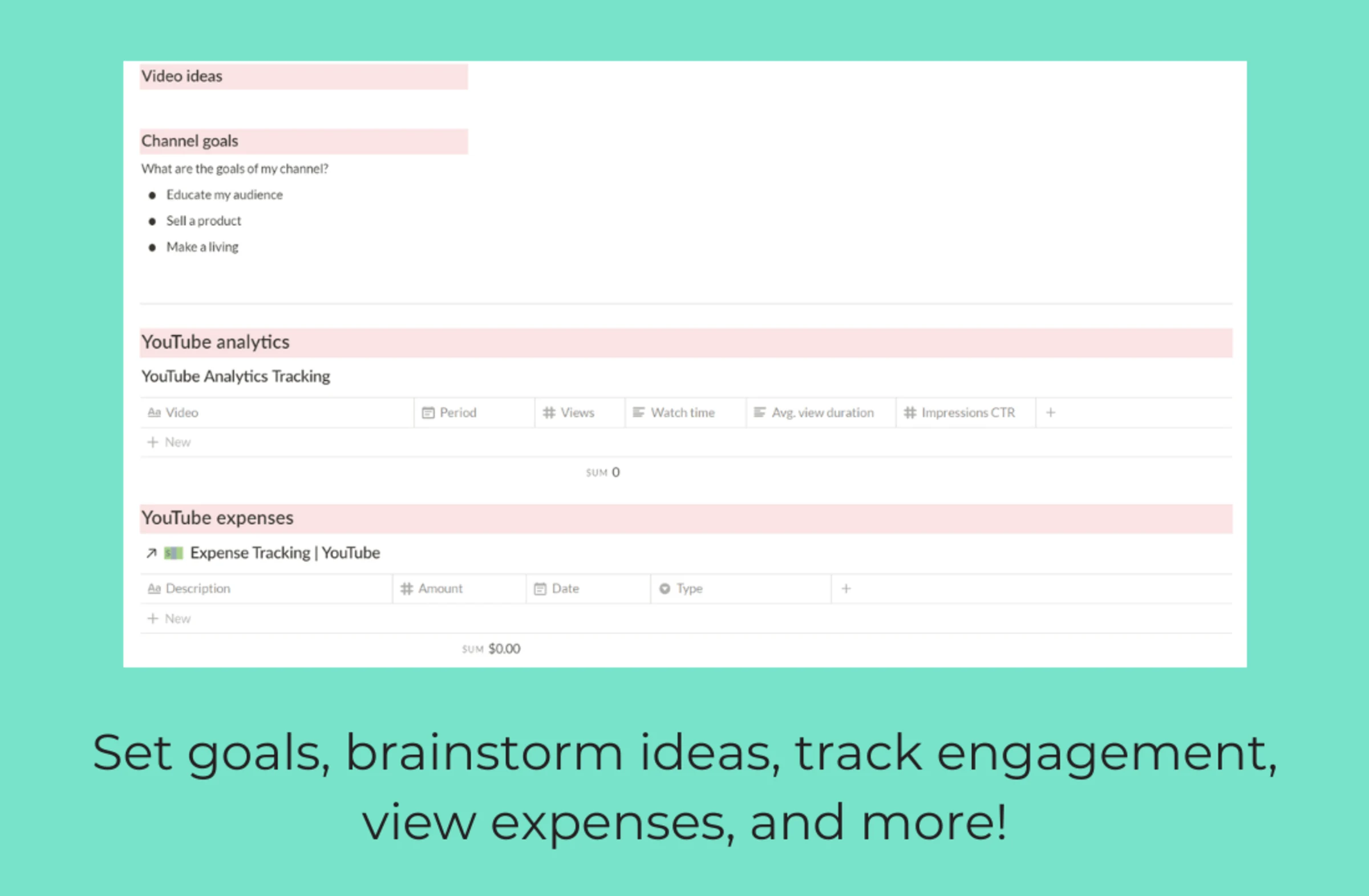 YouTube Hub Bundle | Notion Everything