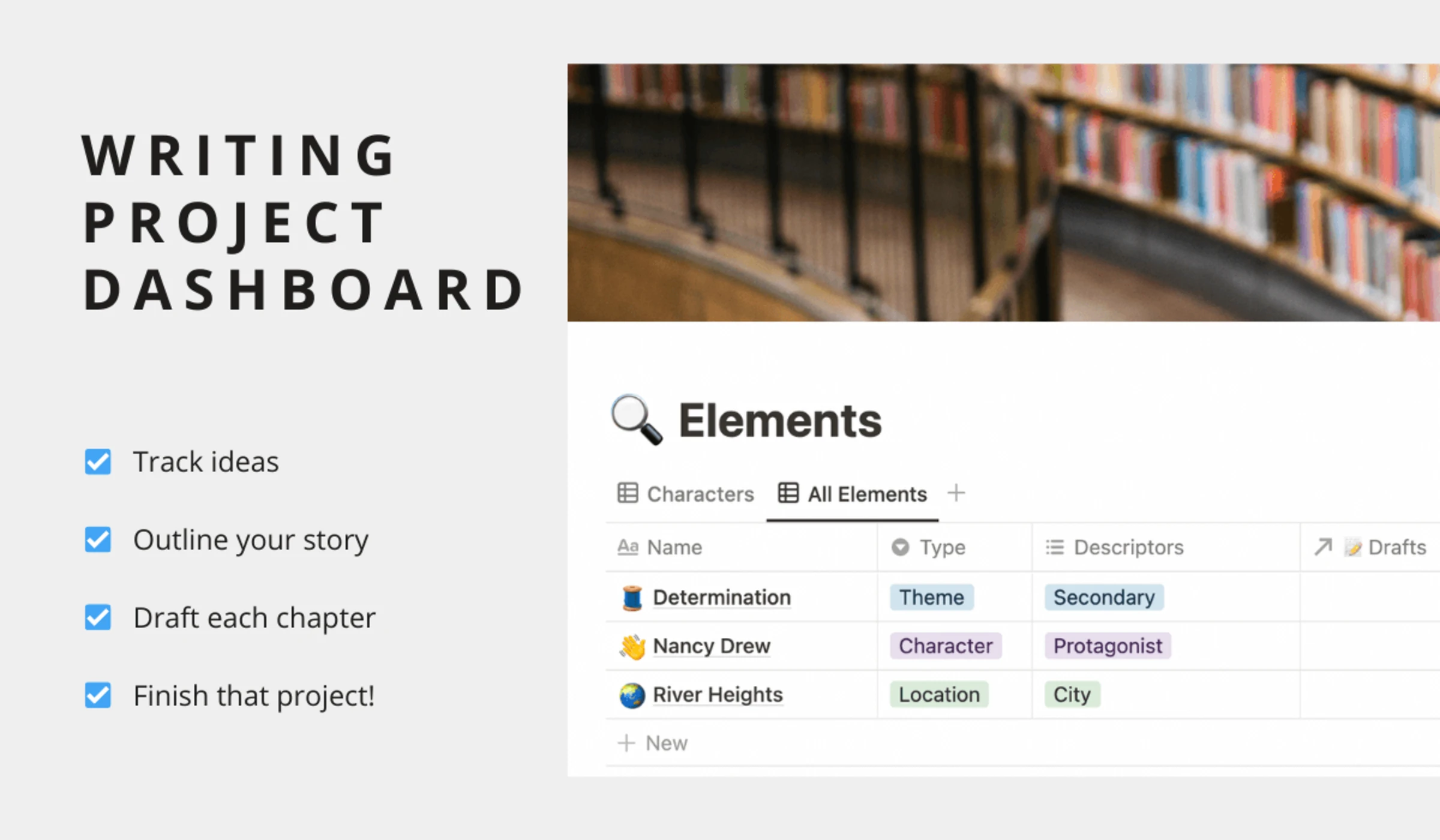 Writing Project Dashboard | Notion Everything
