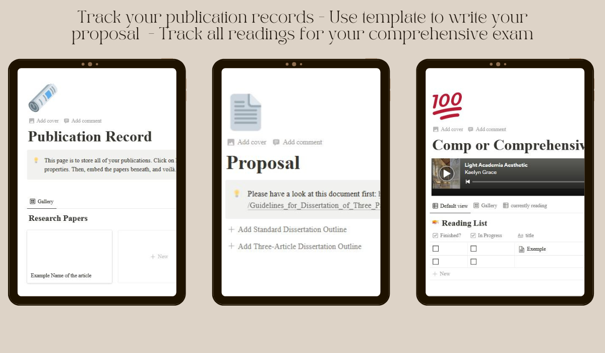 Notion Template for PhD Students 2022 | All in one Notion Organizer ...
