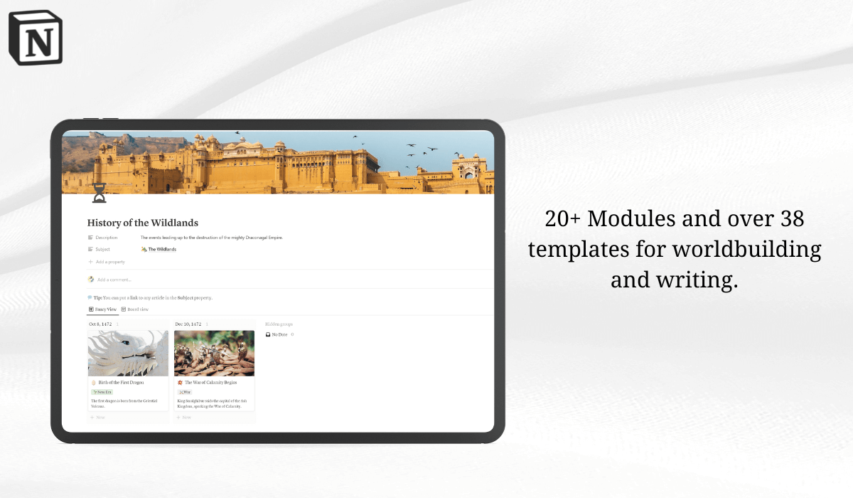 Story Wiki: Worldbuild, Plot, Write | Notion Everything