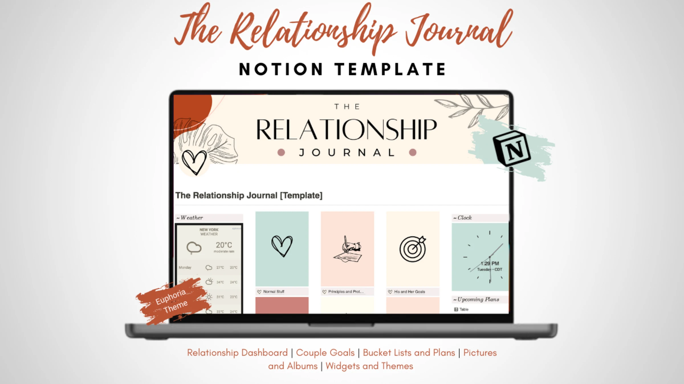 The Relationship Journal Euphoria Theme | Notion Everything