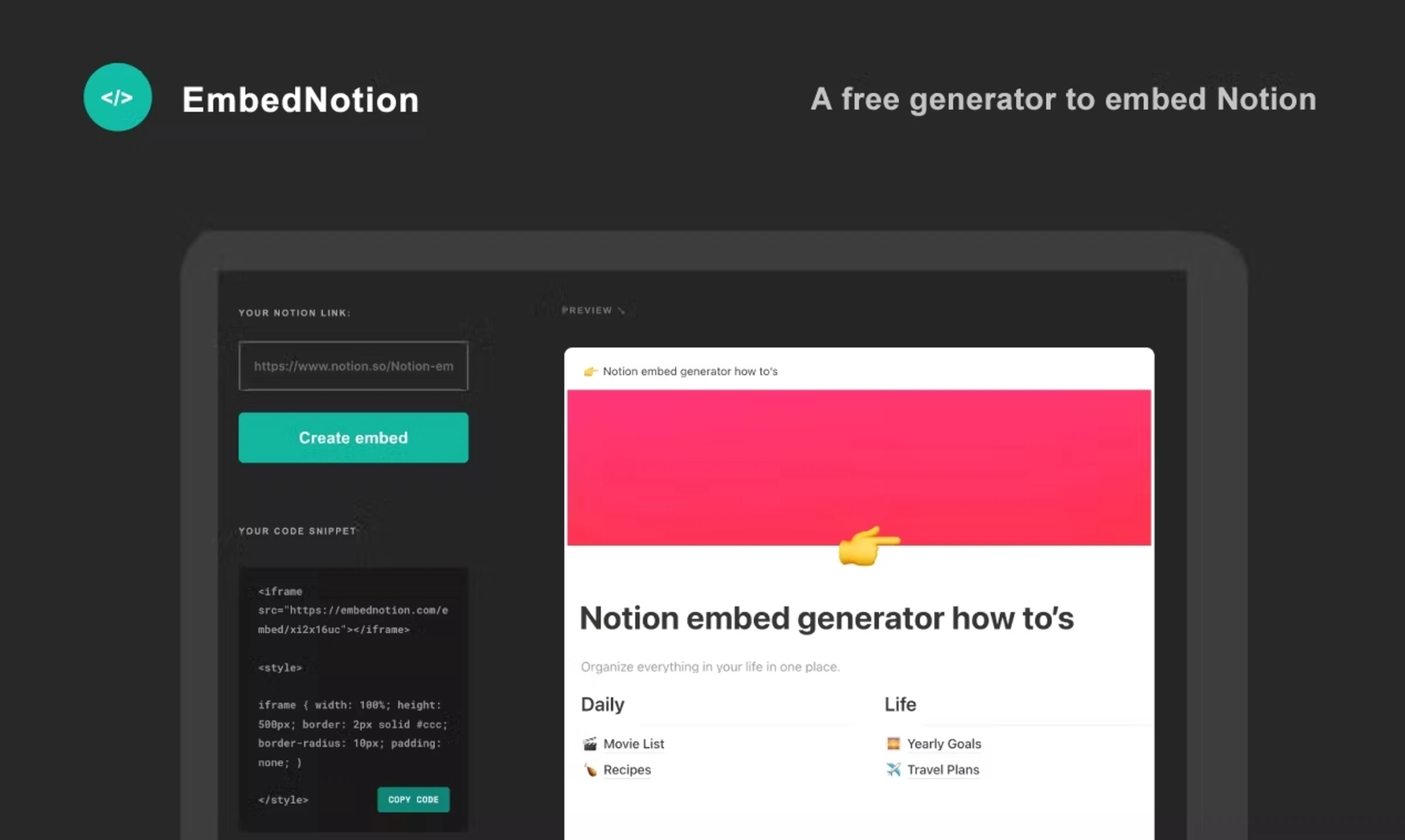 Embed Notion | Notion Everything