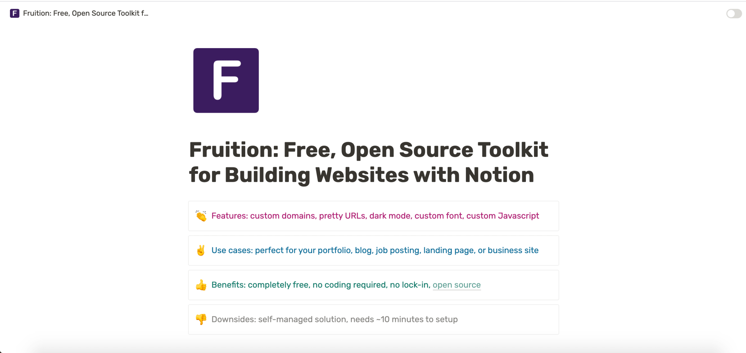 Fruition | Notion Everything