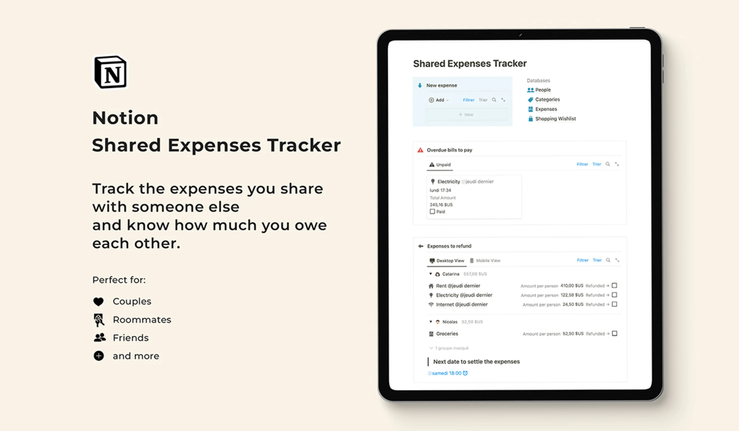 Notion Shared Expenses Tracker | Notion Everything