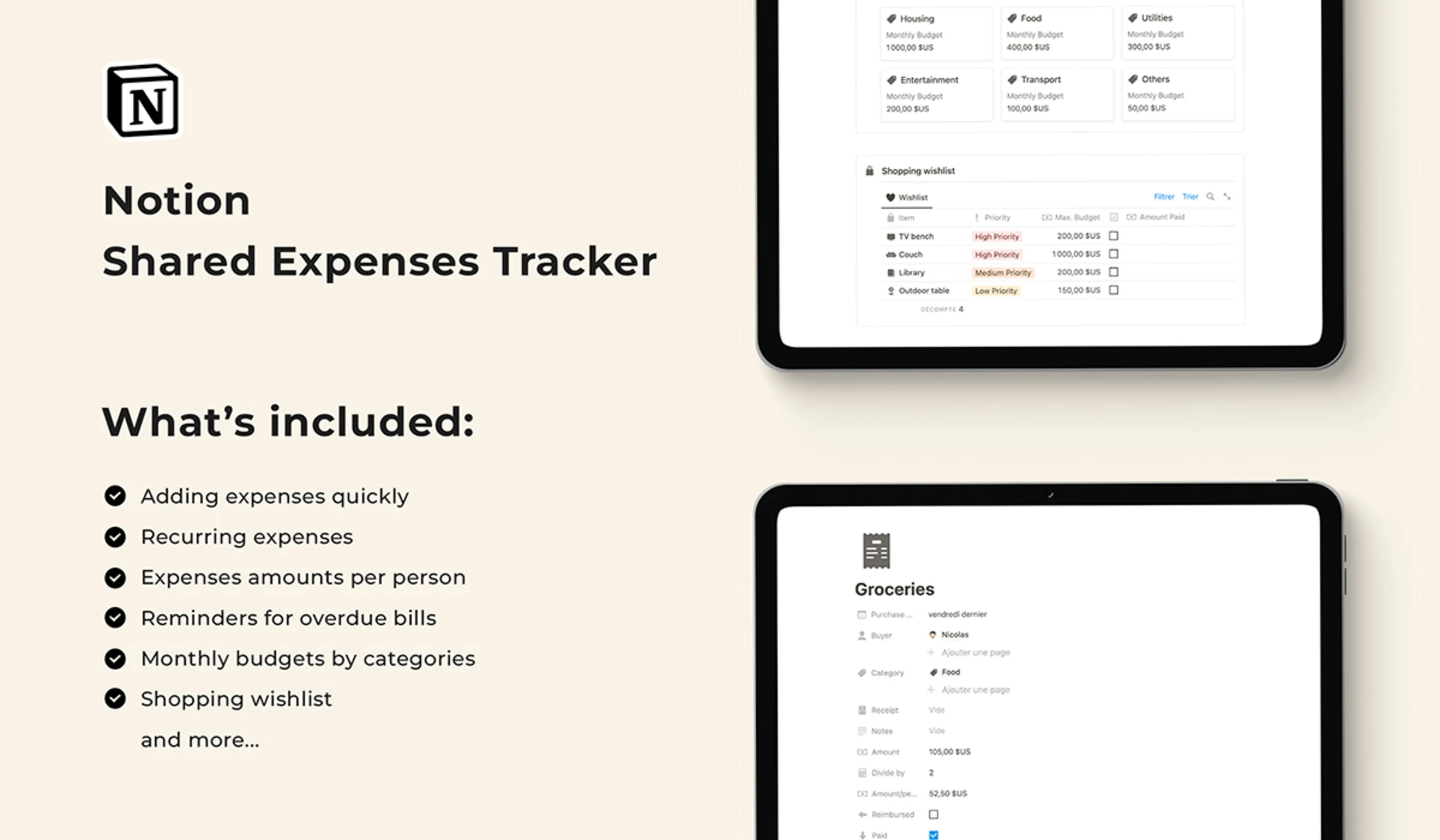 Notion Shared Expenses Tracker | Notion Everything