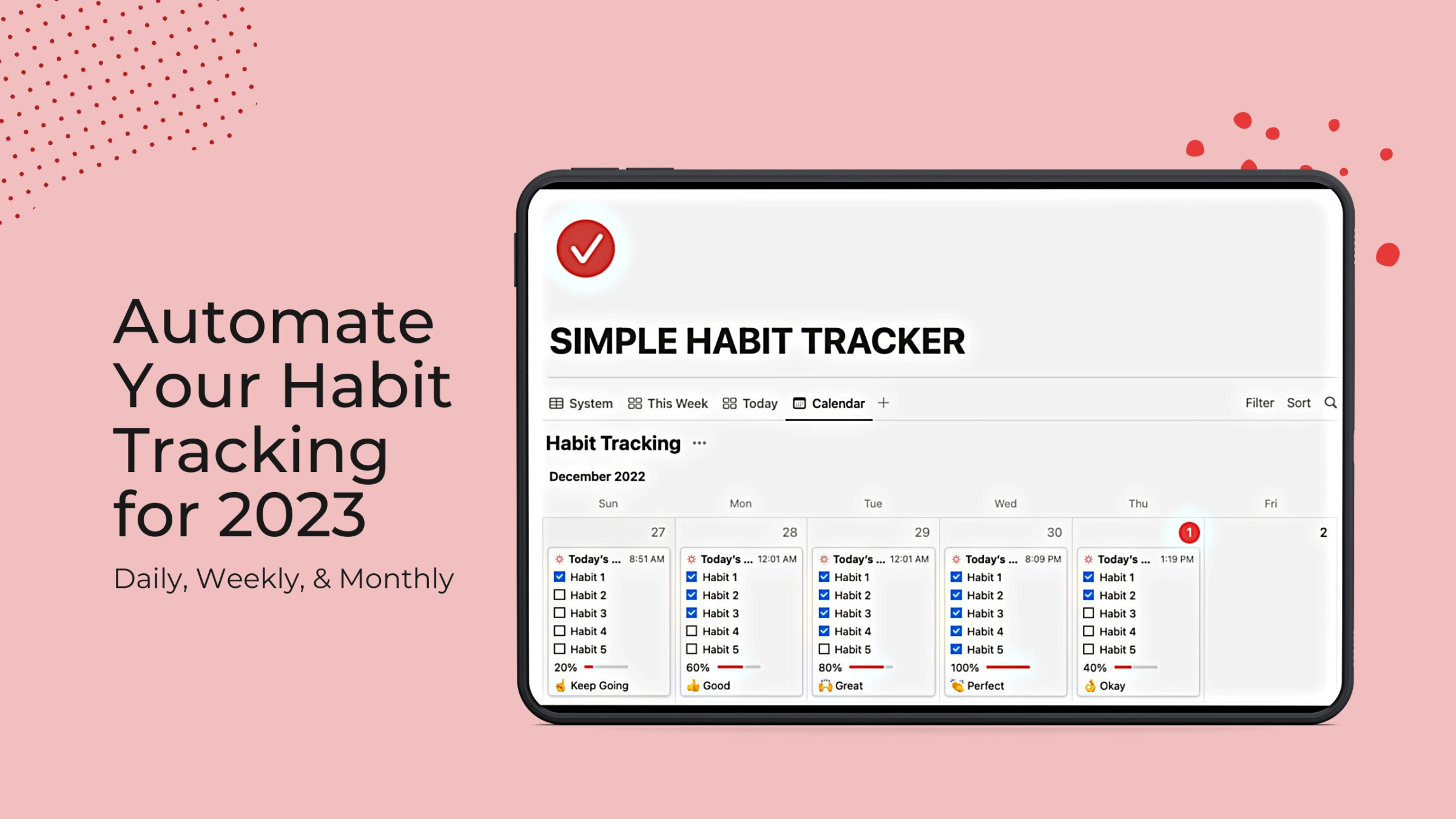 Automated Simple Habit Tracker | Notion Everything