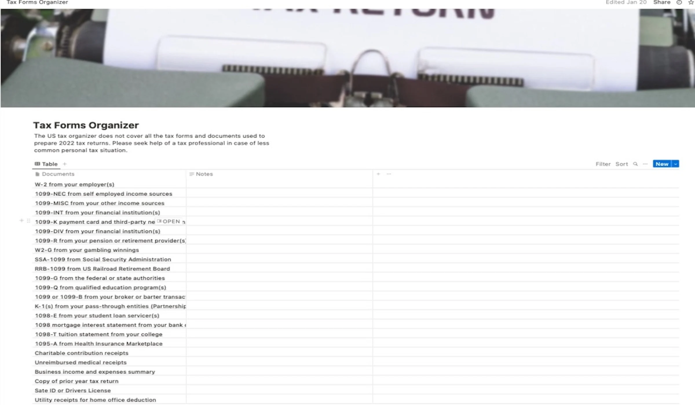 The US tax organizer provides one place to organize your tax forms ...