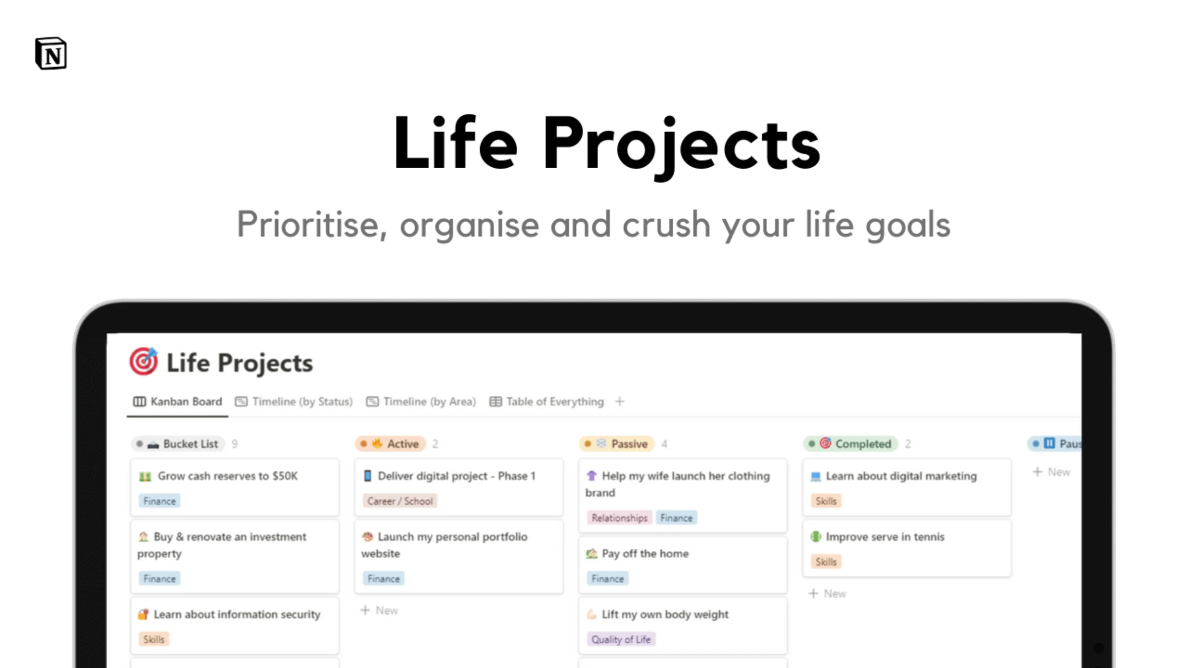 Life Projects | Notion Everything