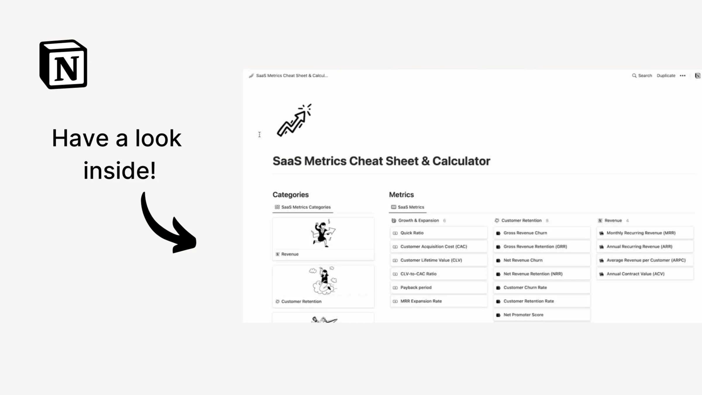 SaaS Metrics Cheat Sheet & Calculator | Notion Everything SaaS Metrics Cheat Sheet & Calculator | Notion Everything
