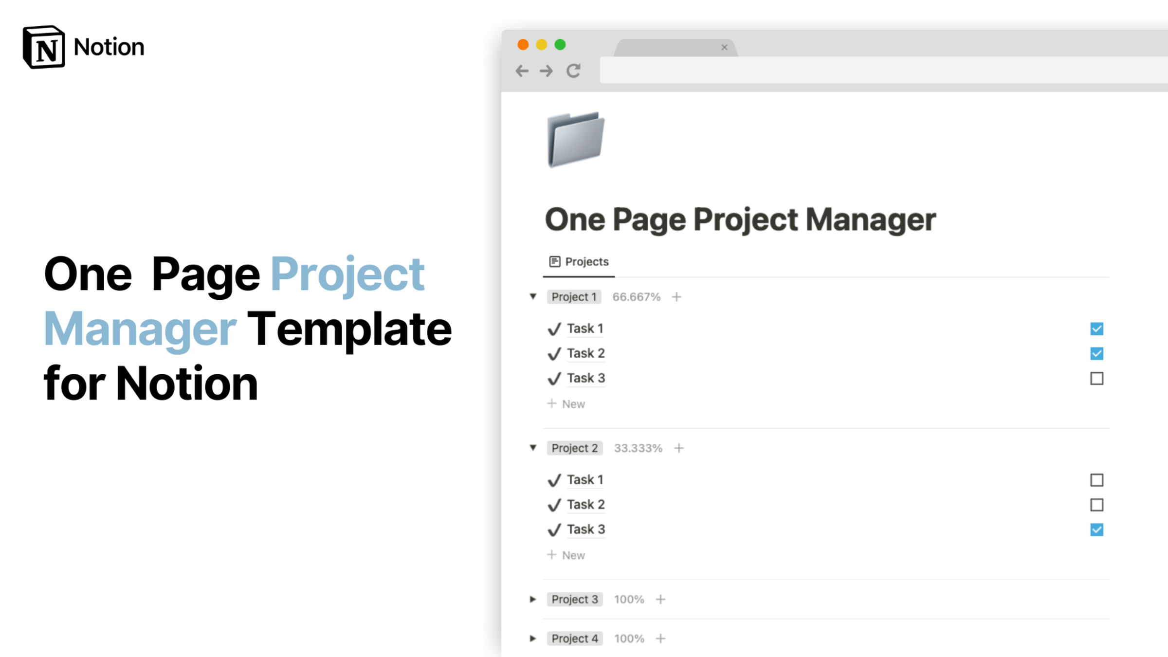 One Page Project Manager | Notion Everything