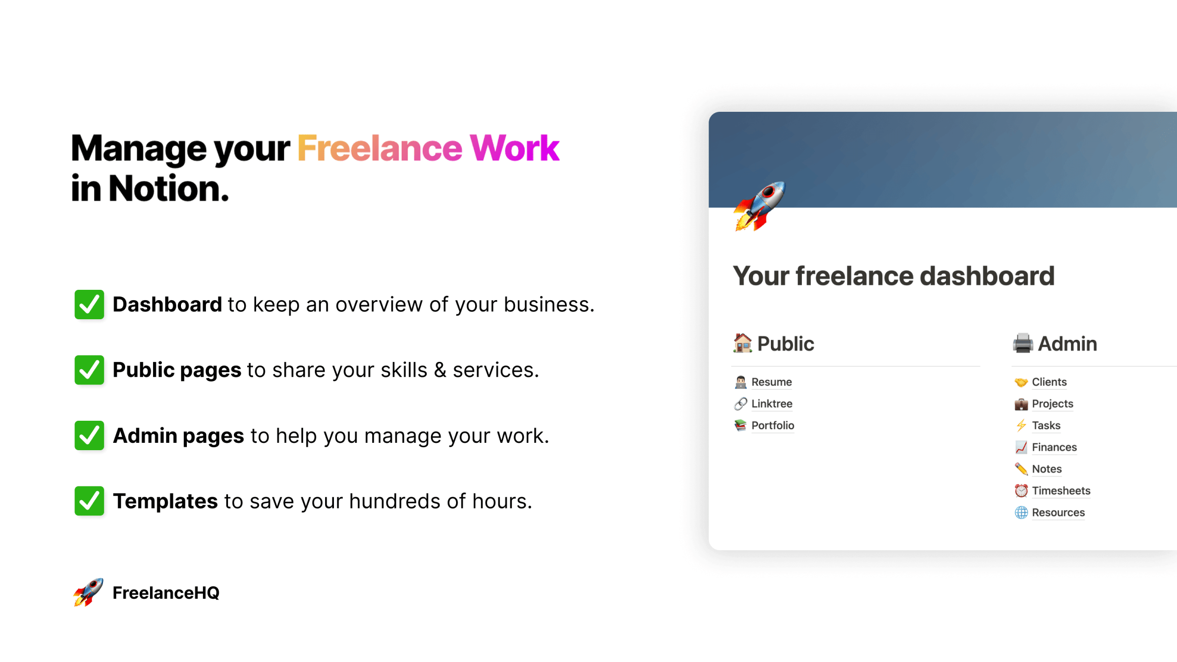 FreelanceHQ Notion Dashboard - Manage your Freelance Work in Notion. | Notion Everything