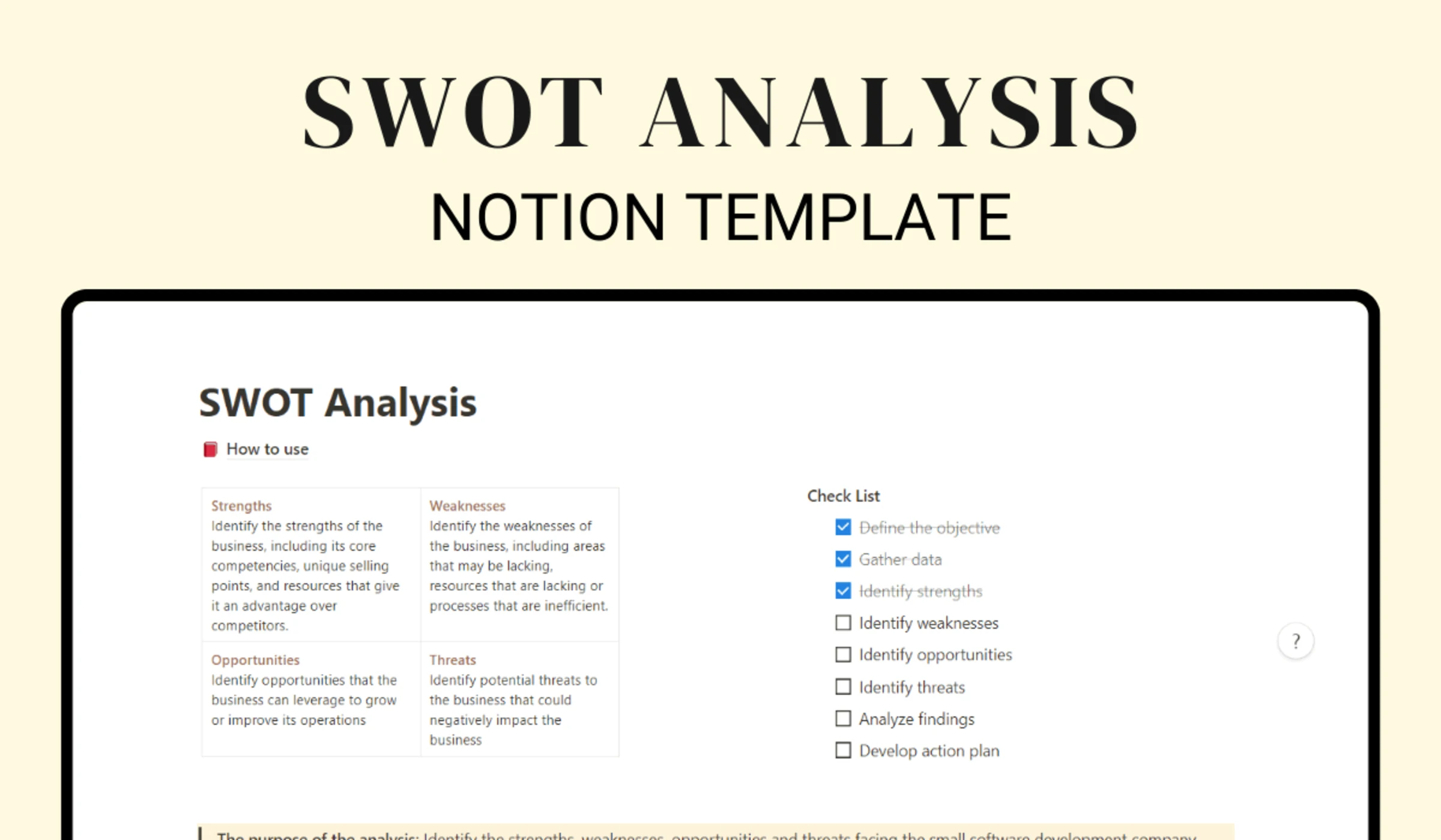 Notion SWOT Analysis Template | Notion Everything