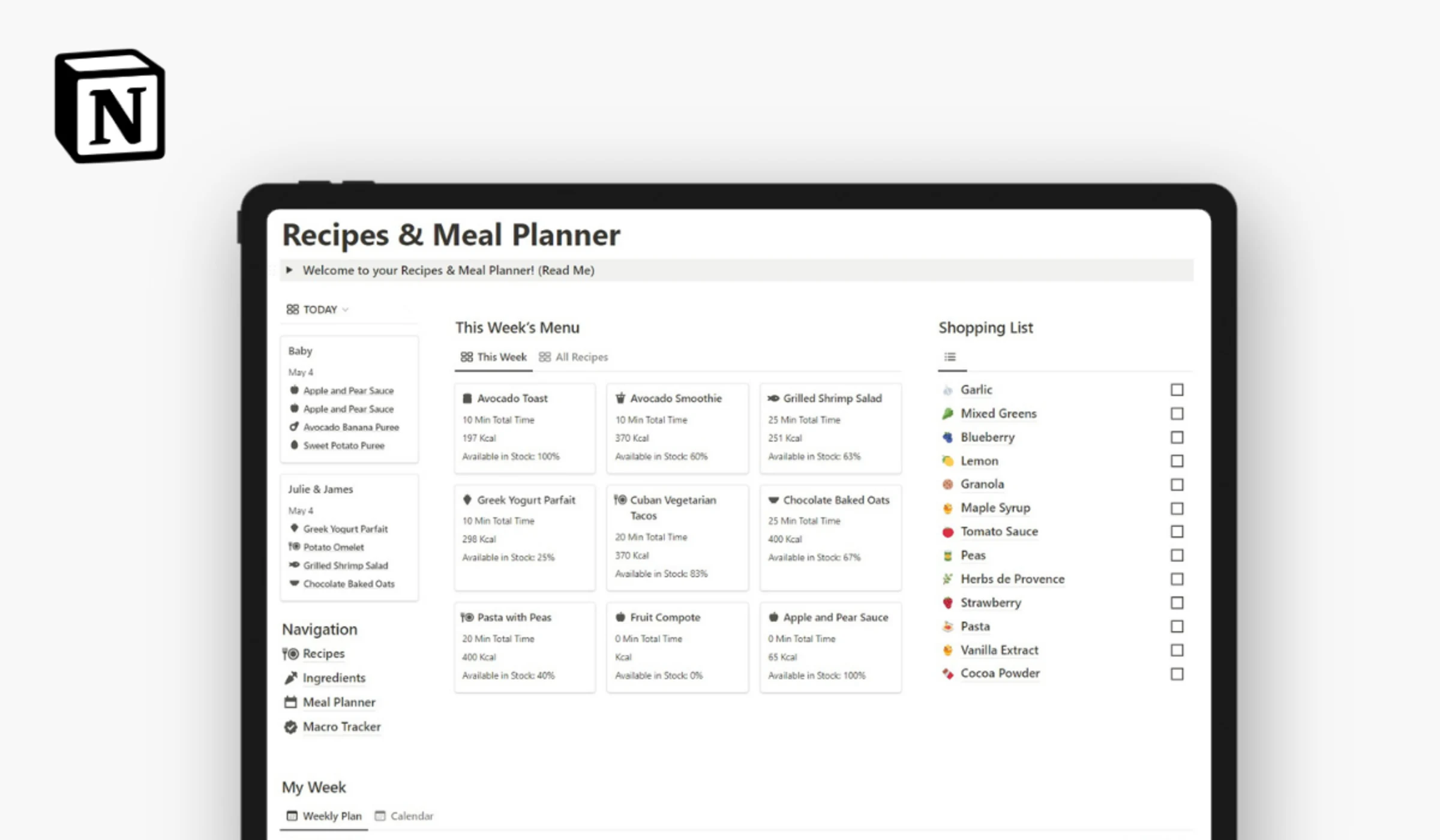 Notion Meal Planner | Notion Everything
