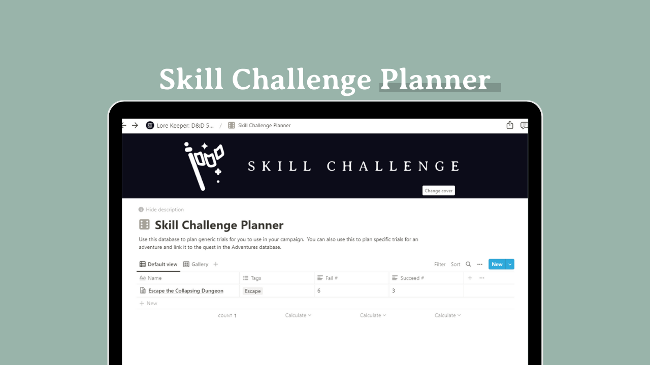 Lore Keeper DnD 5e Notion Template | Notion Everything
